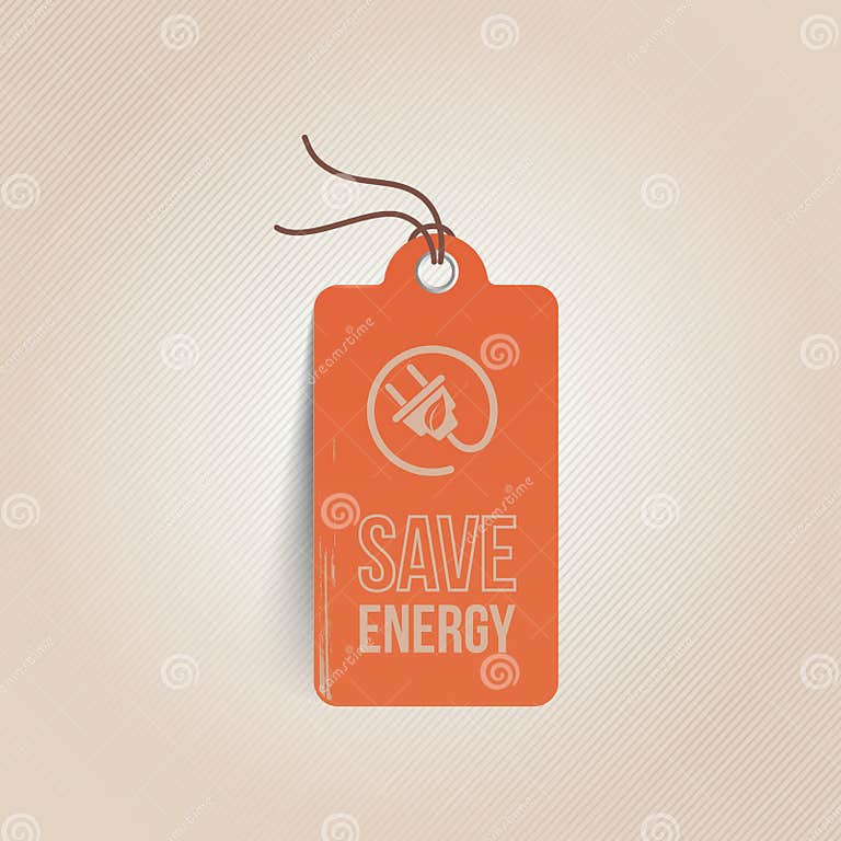 Save Energy Tag. Vector Illustration Decorative Design Stock Vector ...