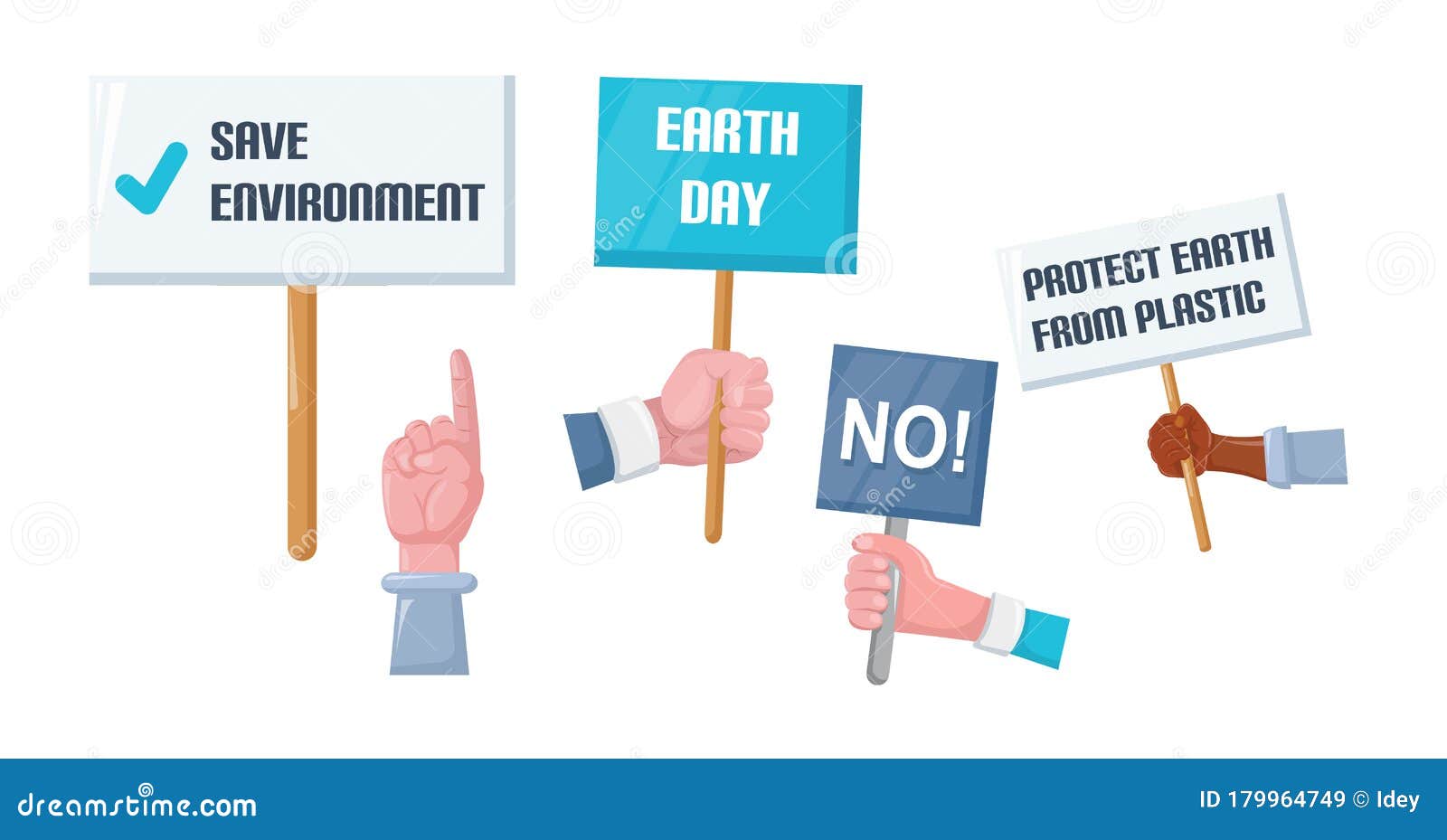 Save Environment in Earth Day. Protests People with Programs Posters ...