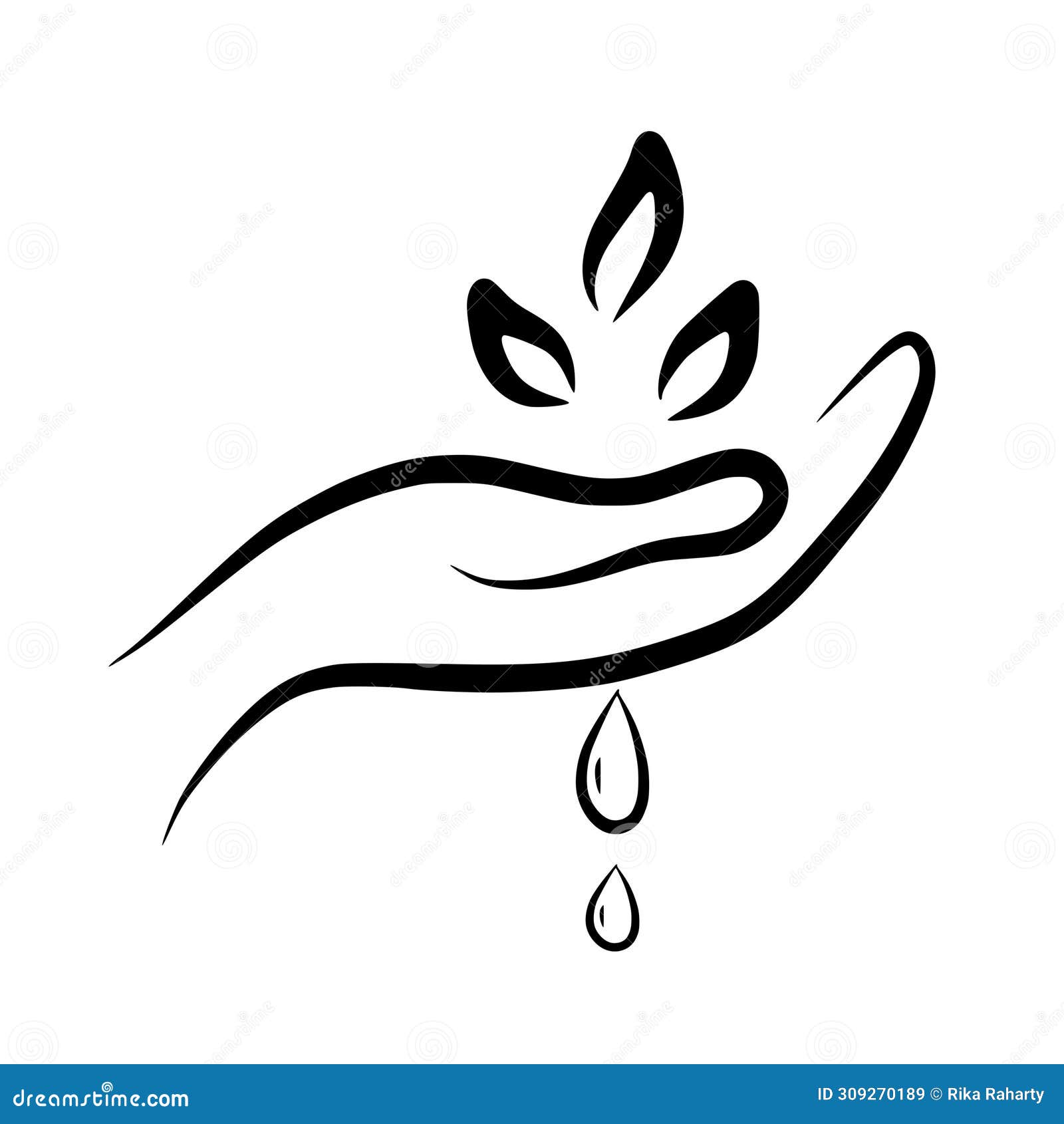 Save the Environment Logo with Hand, Plant, and Water Drop Illustration ...
