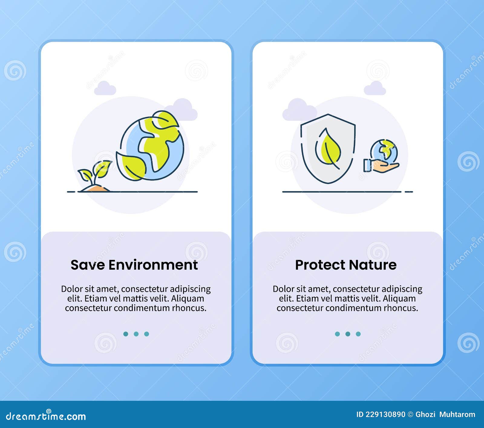 Save Environment and Protect Nature Onboarding Template for Mobile Ui ...