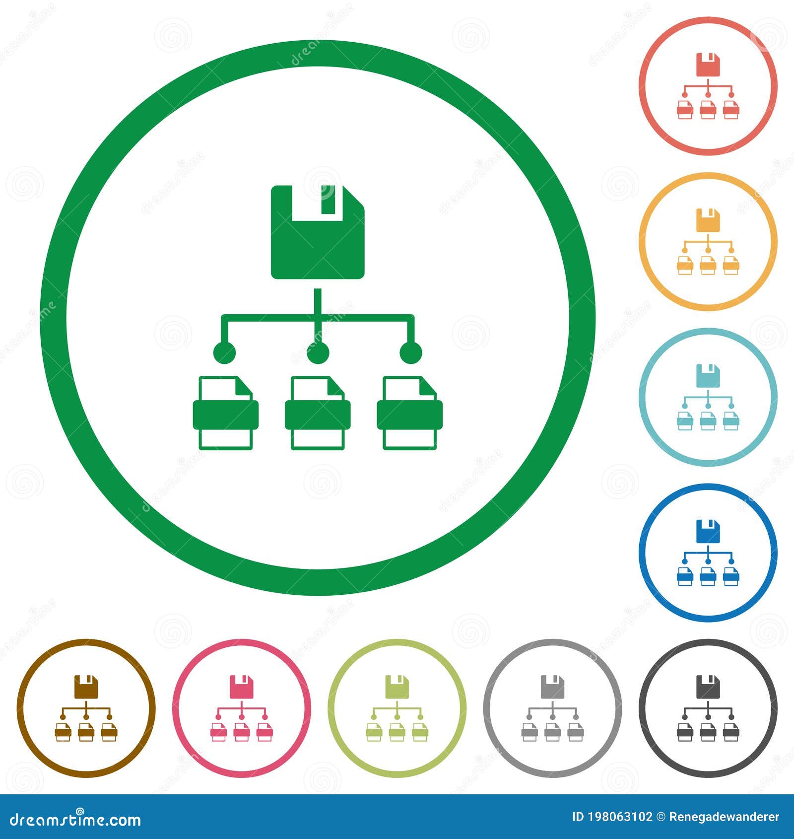Save File As Multiple Format Flat Icons with Outlines Stock Vector ...