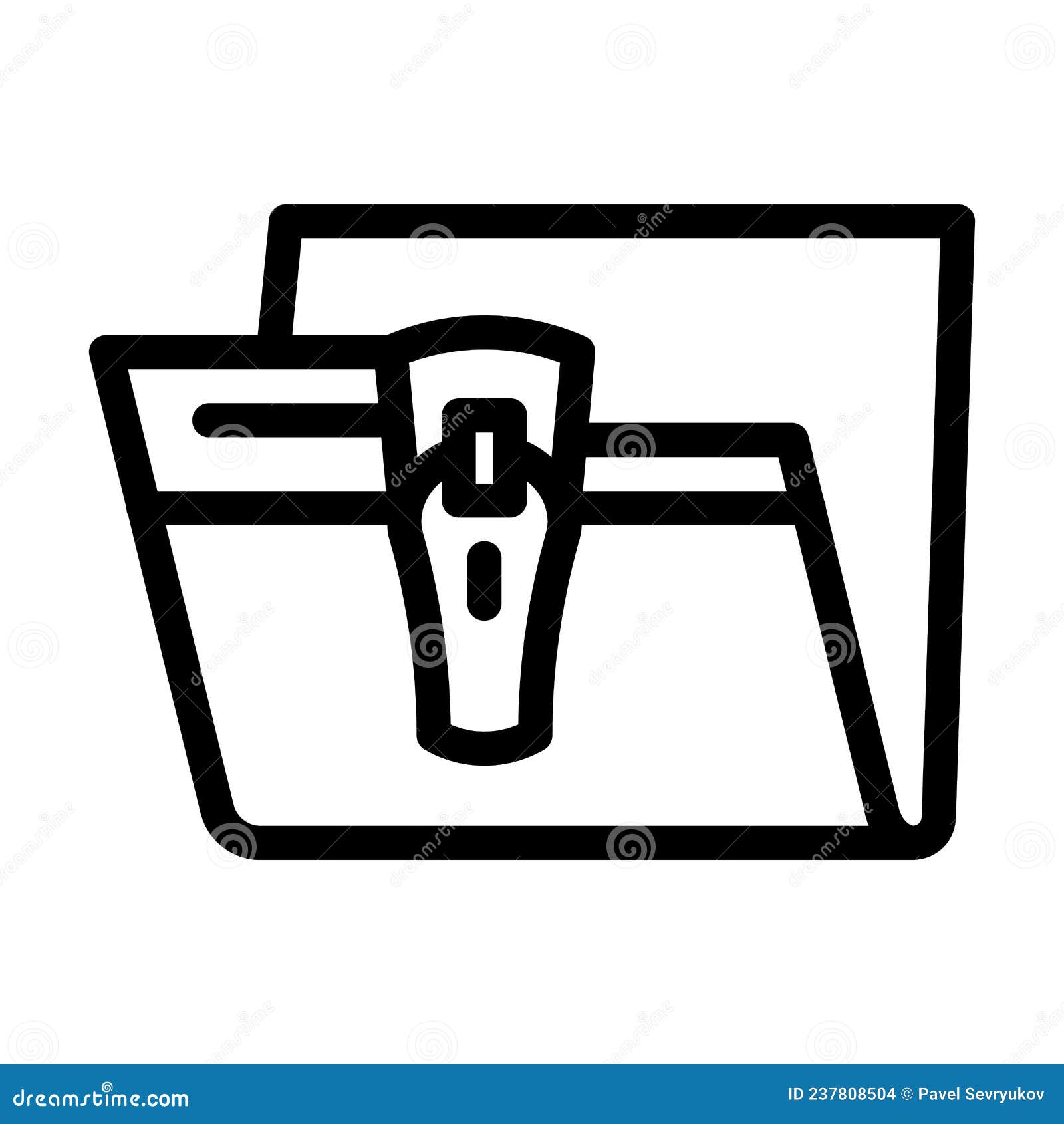 Save File in Folder Line Icon Vector Illustration Stock Vector ...