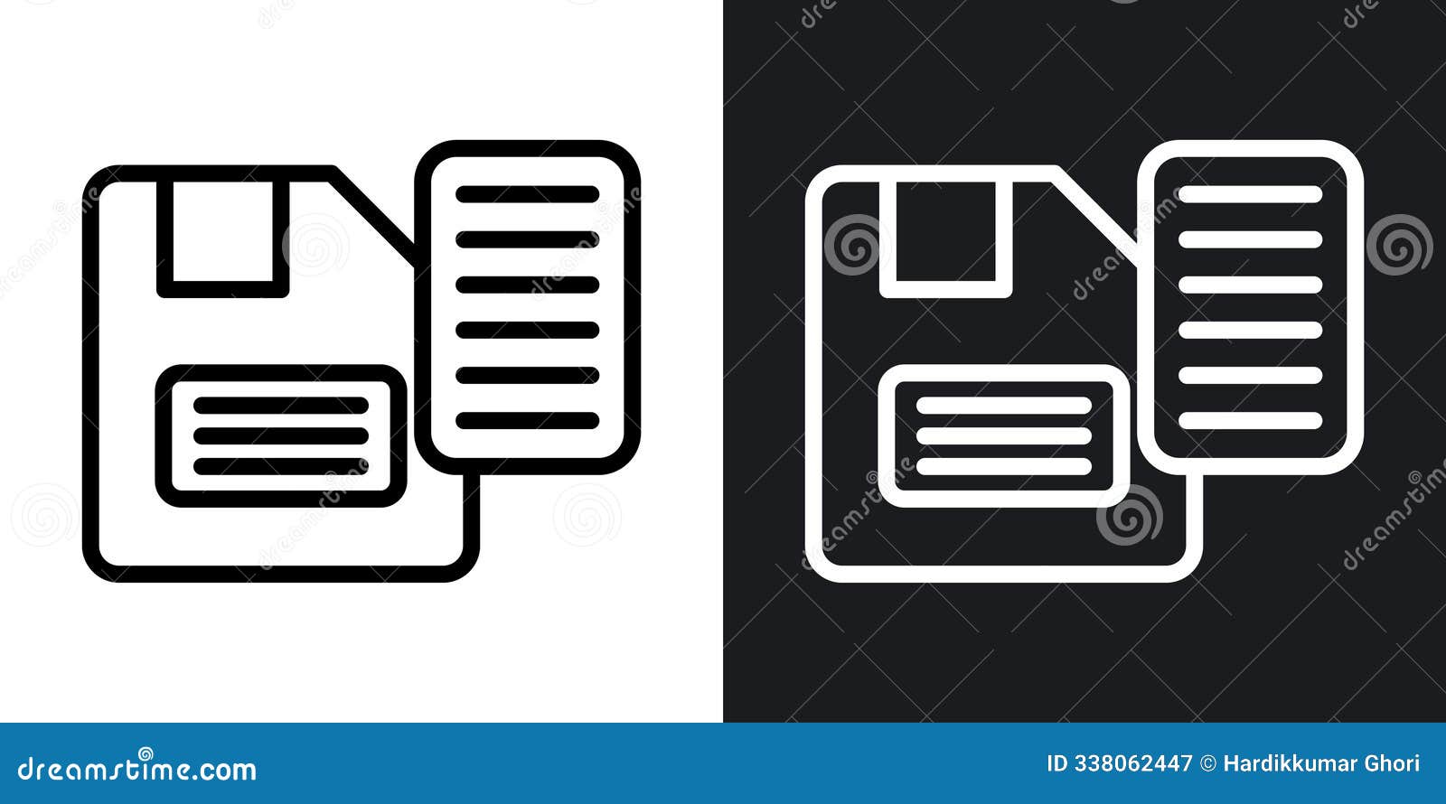 Save File In Folder Icon Doodle Illustration | CartoonDealer.com #337002308