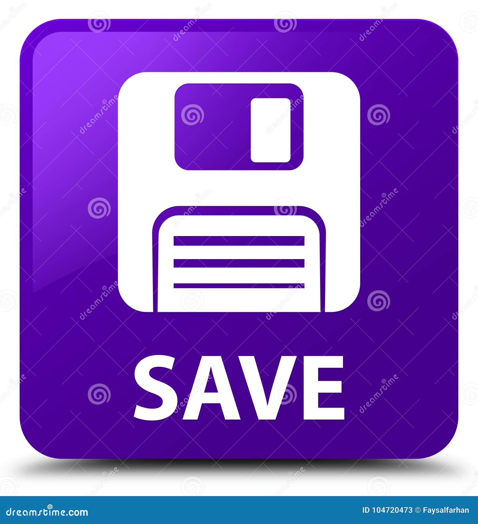 Save (floppy Disk Icon) Purple Square Button Stock Illustration ...