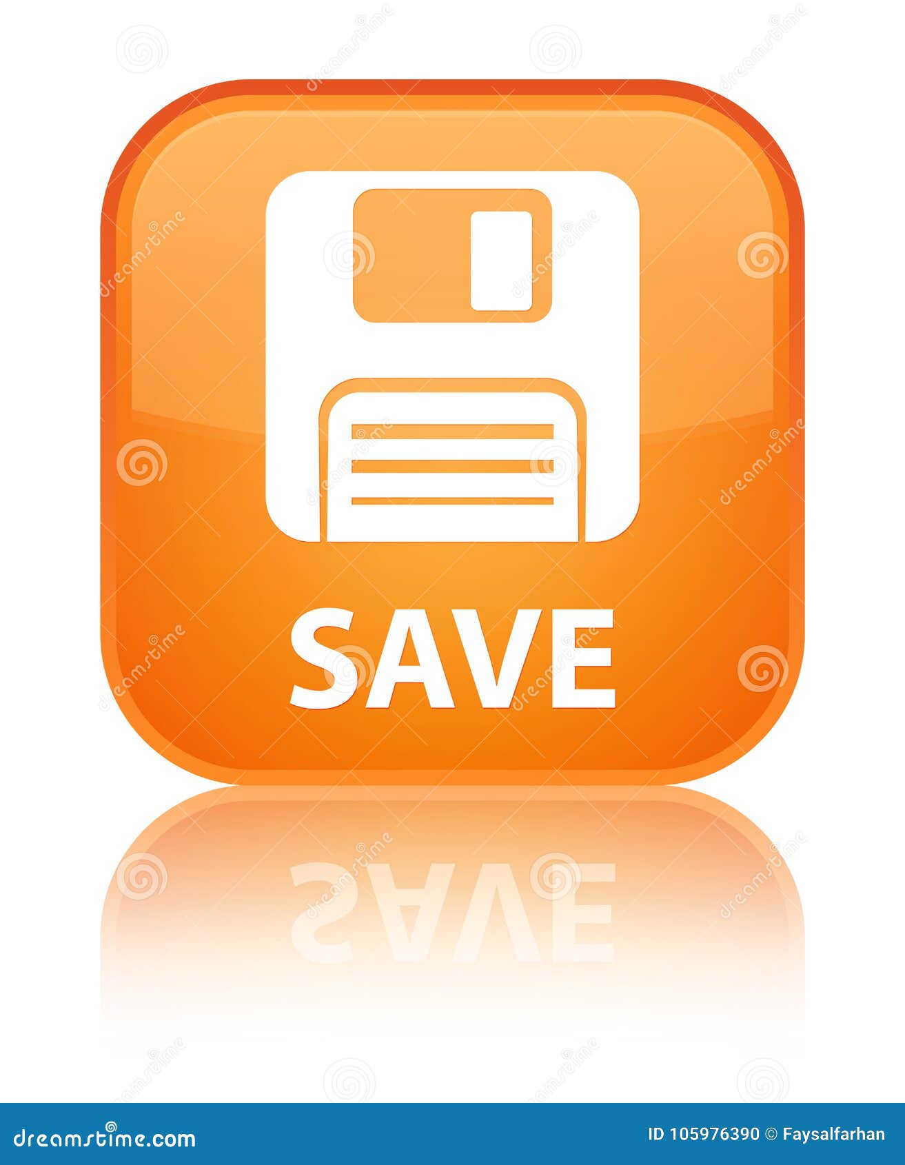 Save (floppy Disk Icon) Special Orange Square Button Stock Illustration ...