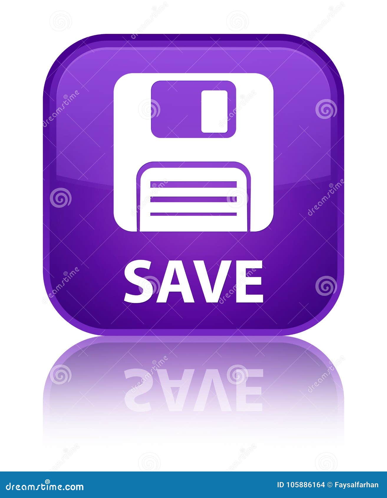 Save (floppy Disk Icon) Special Purple Square Button Stock Illustration ...