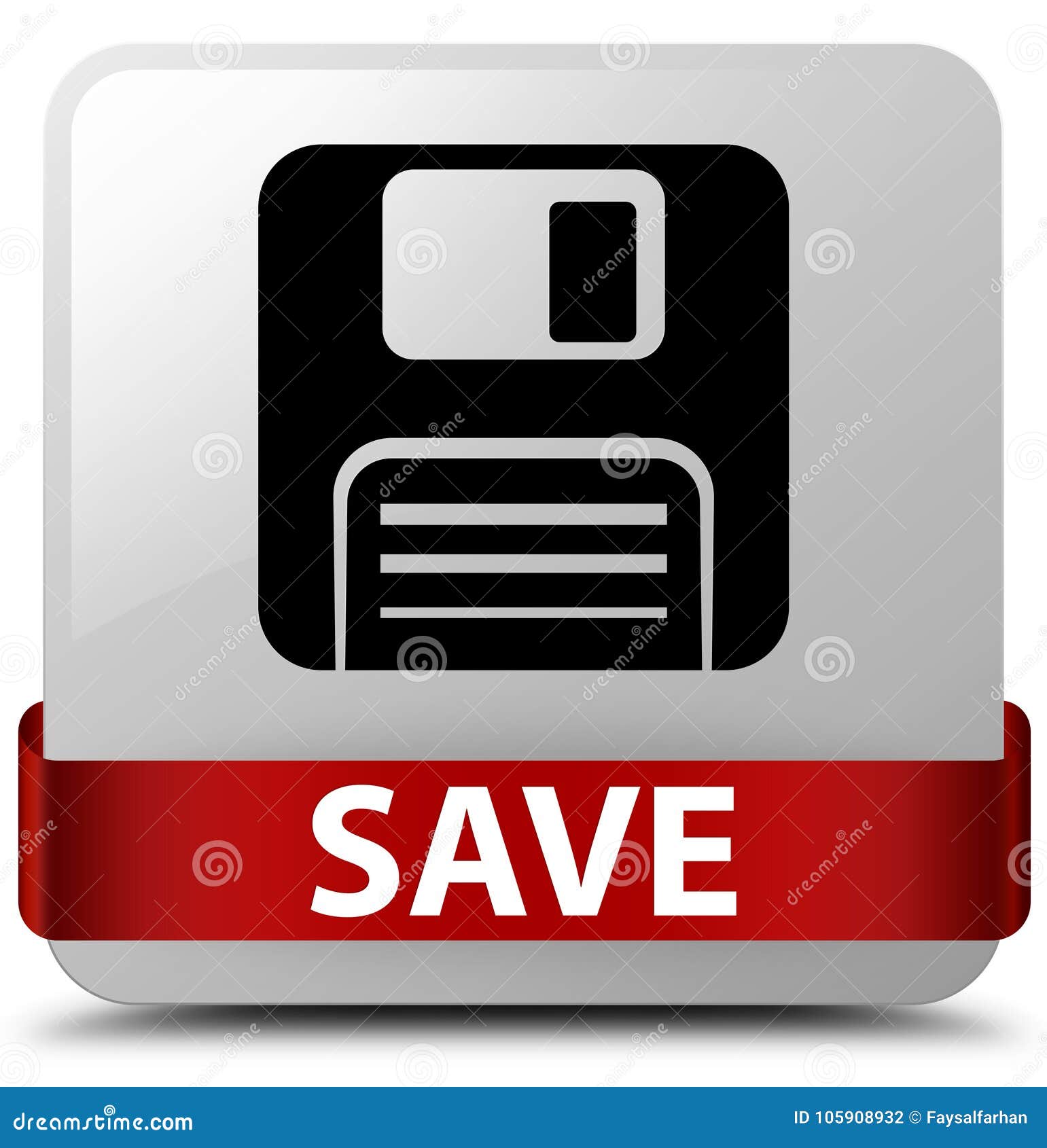 Save (floppy Disk Icon) White Square Button Red Ribbon in Middle Stock ... Save (floppy Disk Icon) White Square Button Red Ribbon in Middle Stock ...