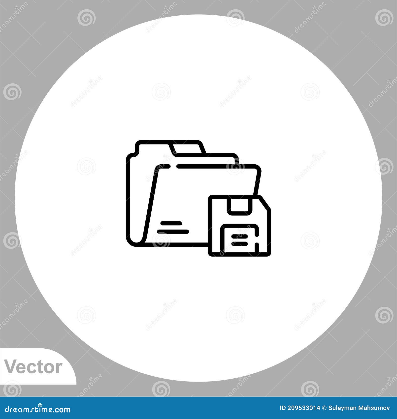 Save Folder Vector Icon Sign Symbol Stock Illustration - Illustration ...