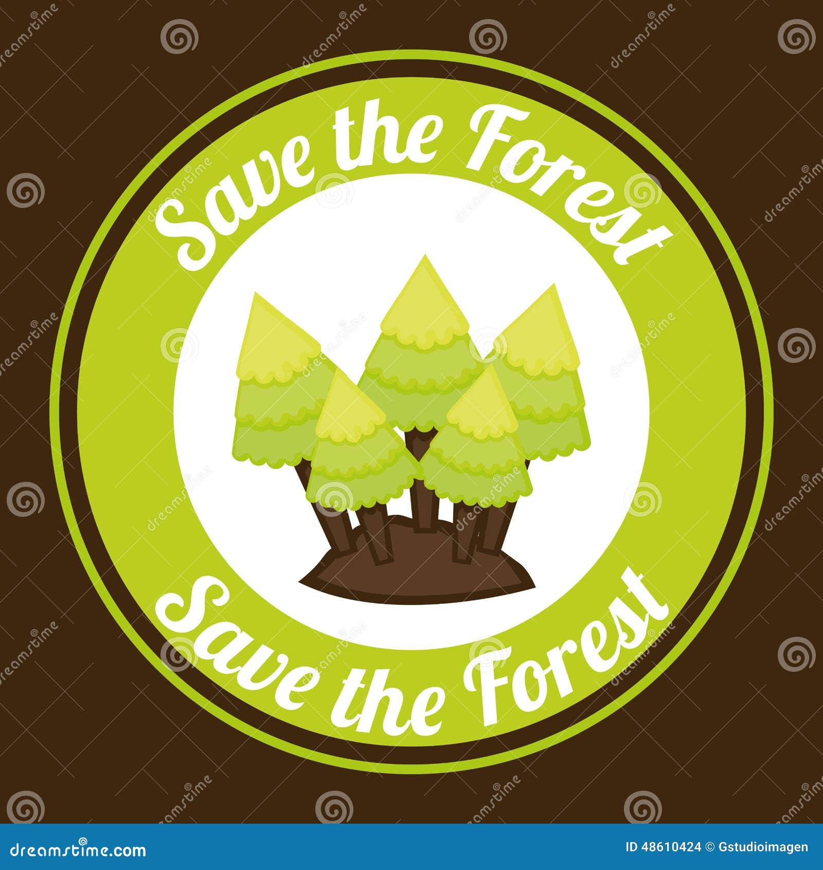 Save the forest stock illustration. Illustration of concept - 48610424