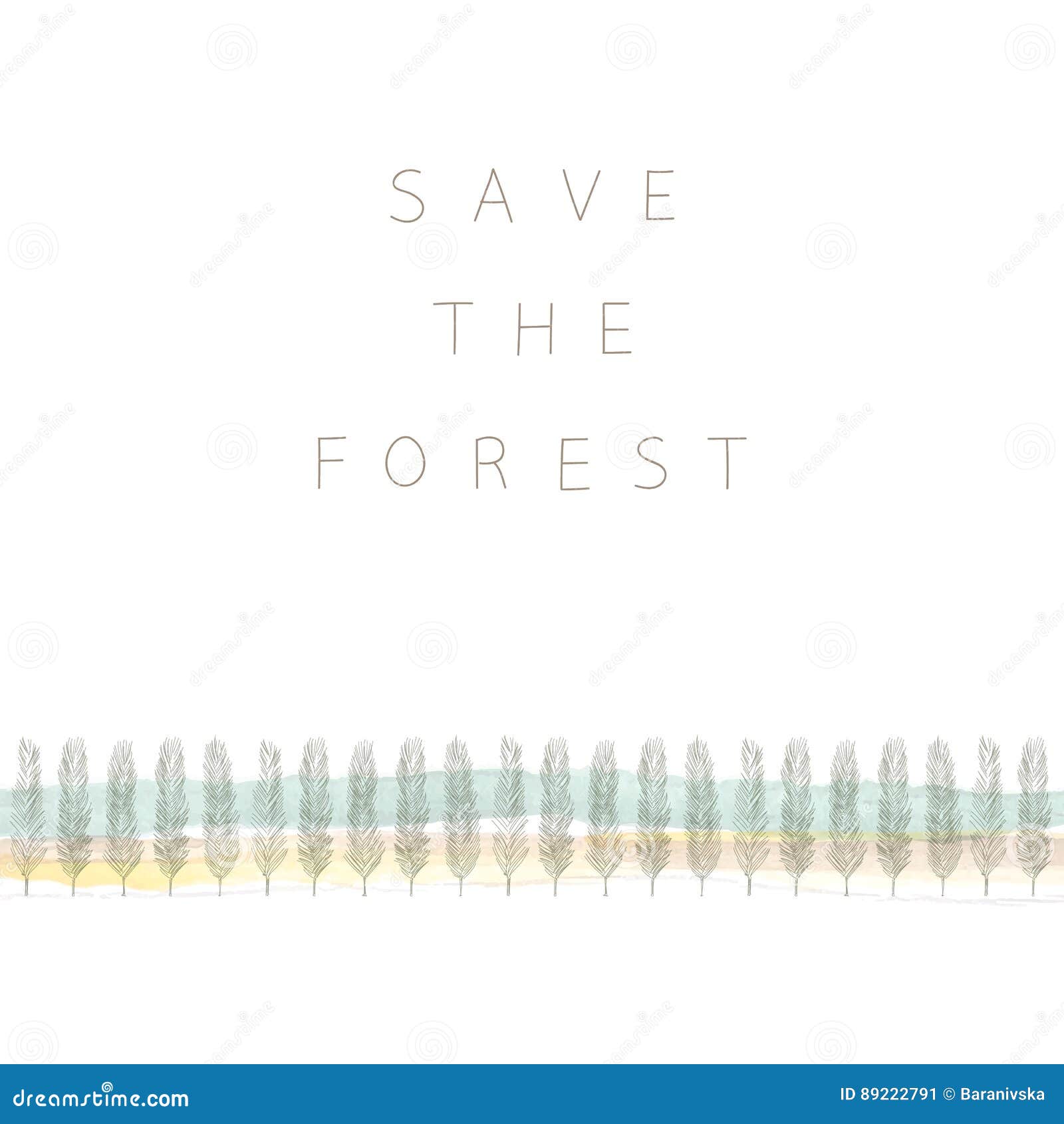 Save forest stock vector. Illustration of holidays, card - 89222791