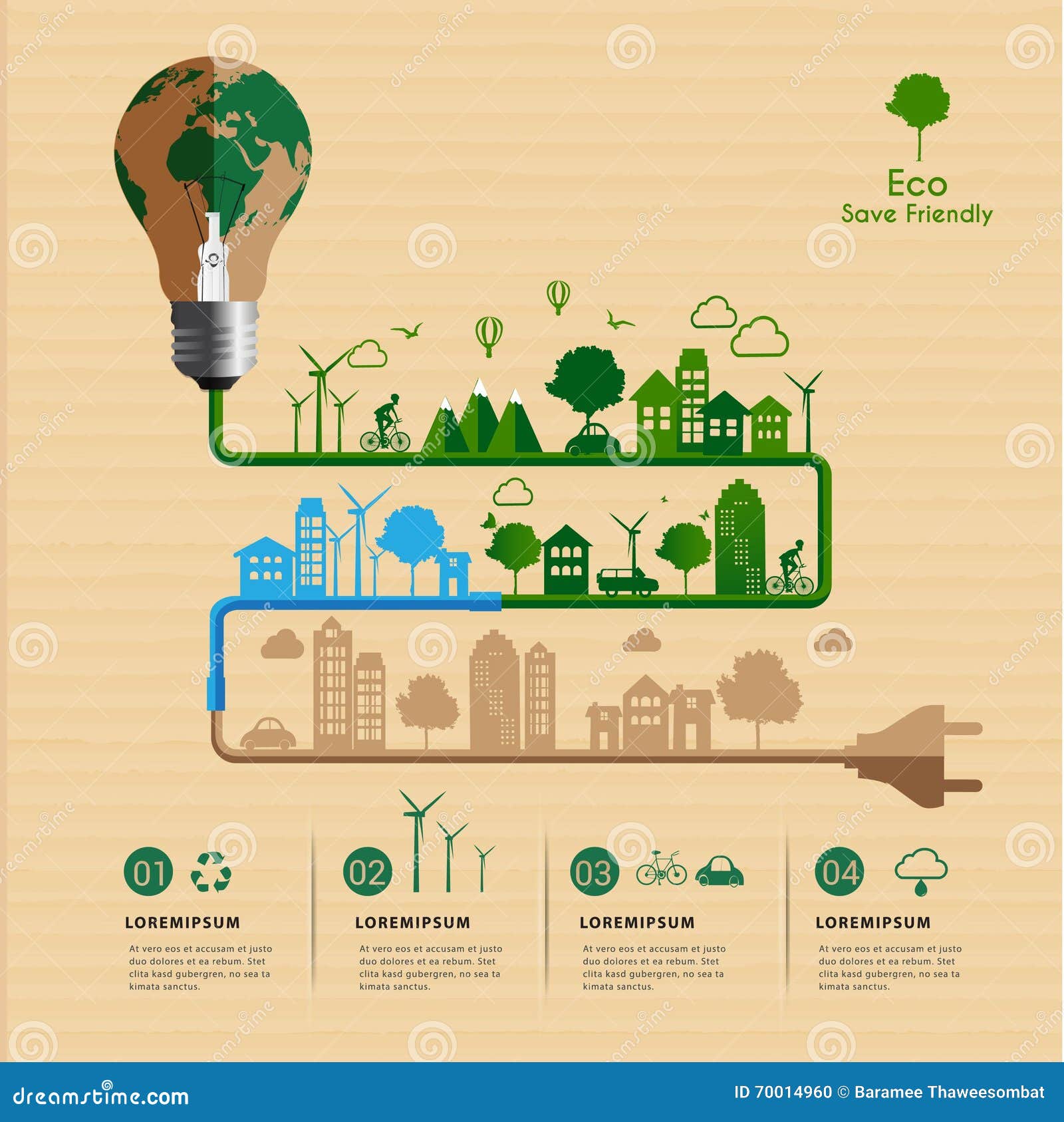 Save Friendly Eco Power Concept Infographic. Stock Vector ...