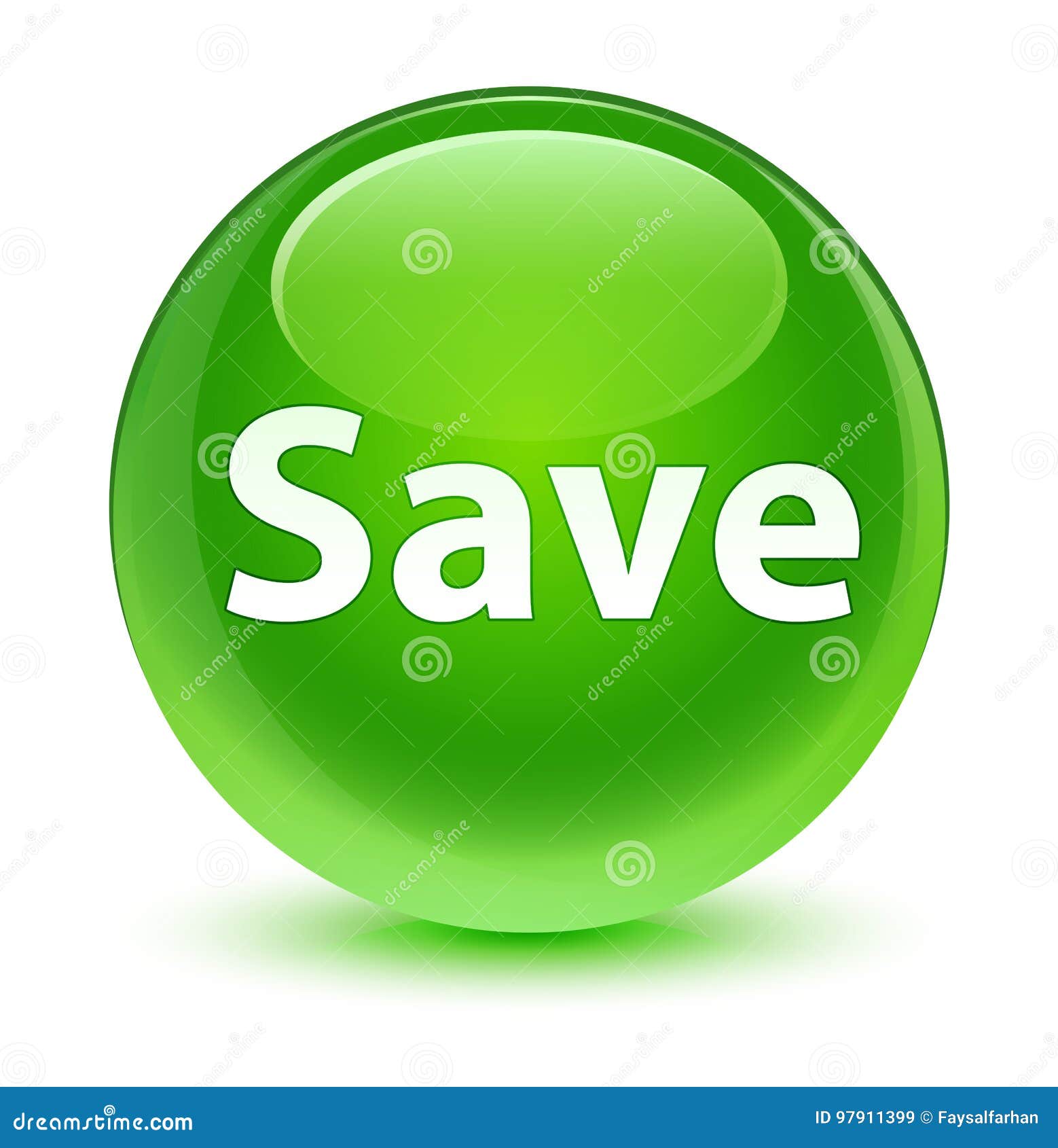 Save Glassy Green Round Button Stock Illustration - Illustration of ...