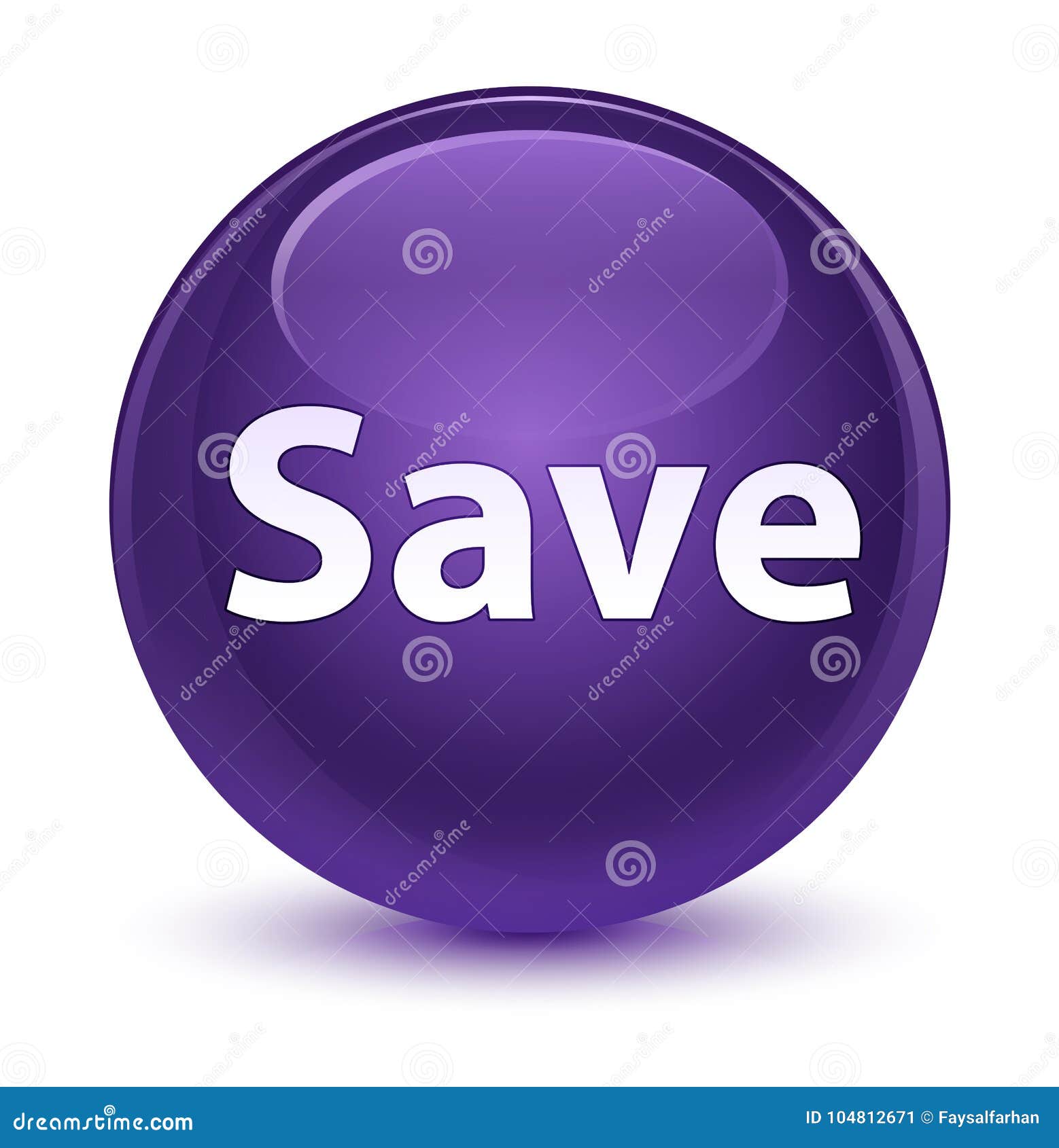Save Glassy Purple Round Button Stock Illustration - Illustration of ...