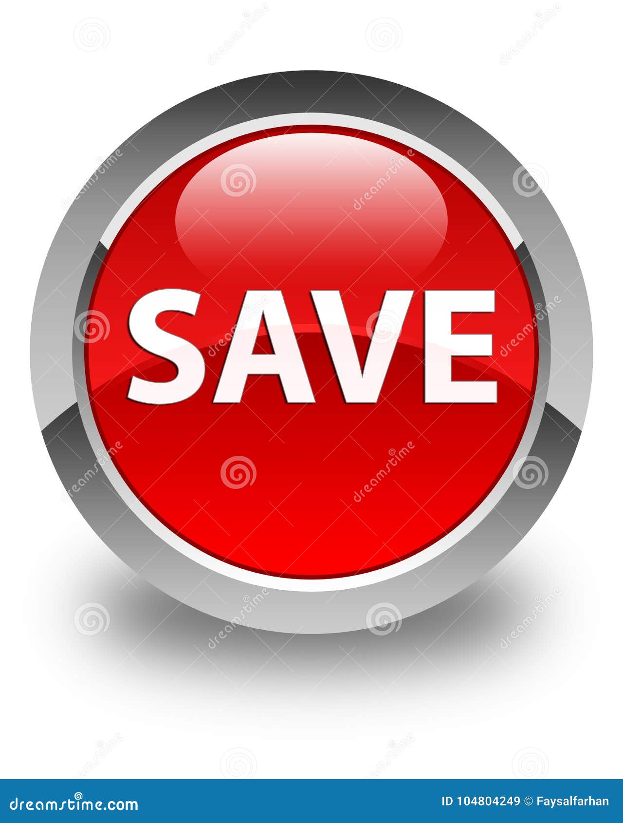 Save Glossy Red Round Button Stock Illustration - Illustration of store ...