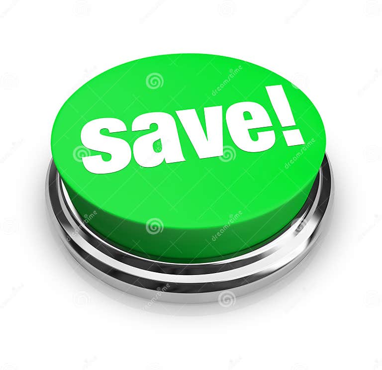 Save - Green Button stock illustration. Illustration of order - 10318718