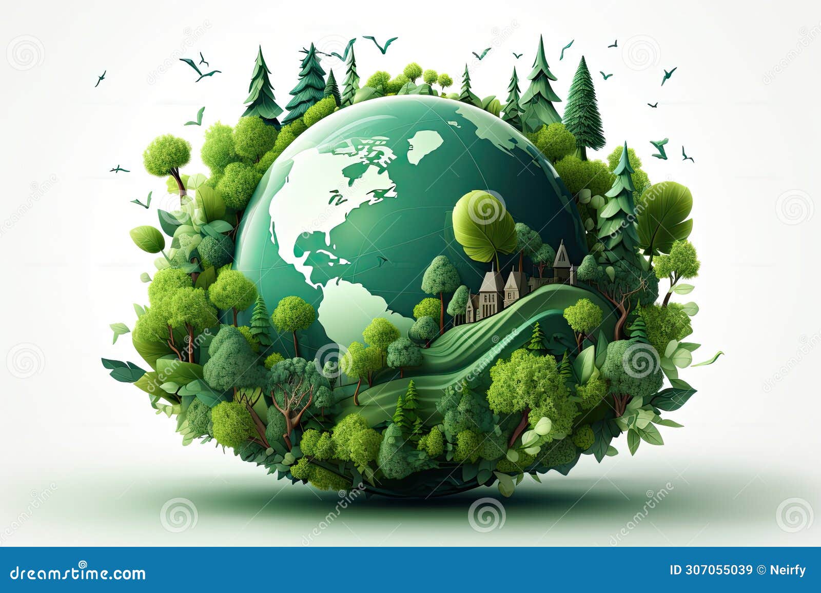 Save the Green Planet Concept with Green Earth Globe, Earth Day Stock ...