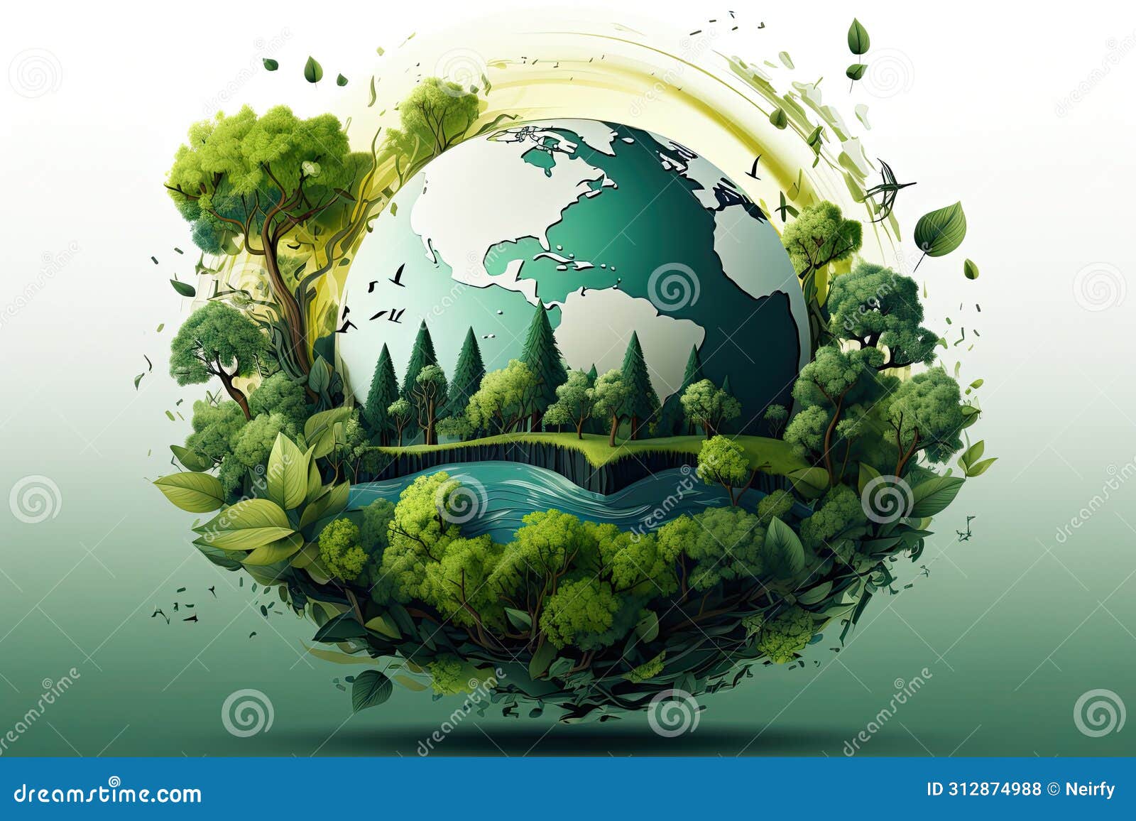 Save the Green Planet Concept with Green Earth Globe, Earth Day Stock ...