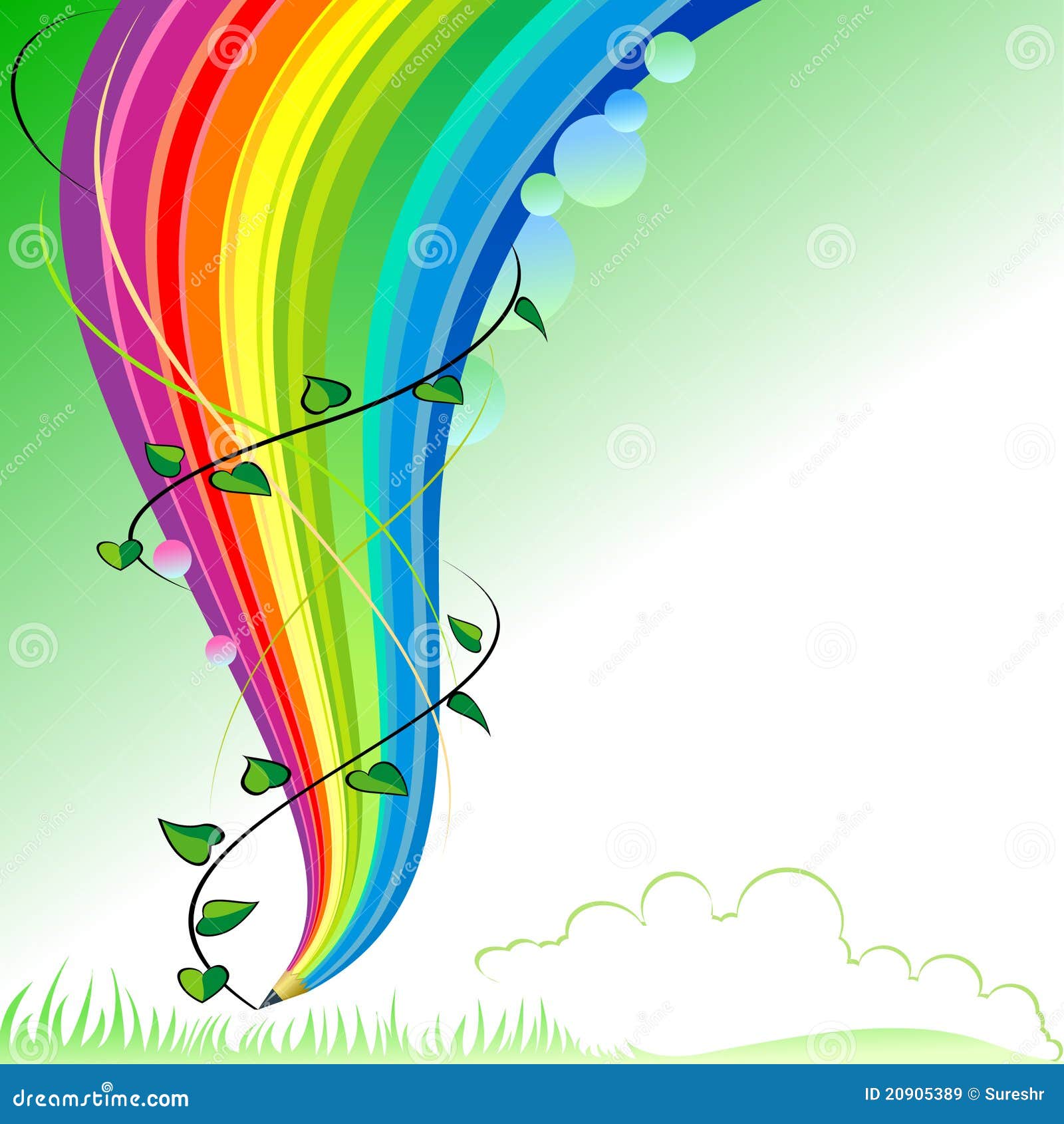 Save Greenery - Abstract Rainbow Pencil Series Stock Vector ...
