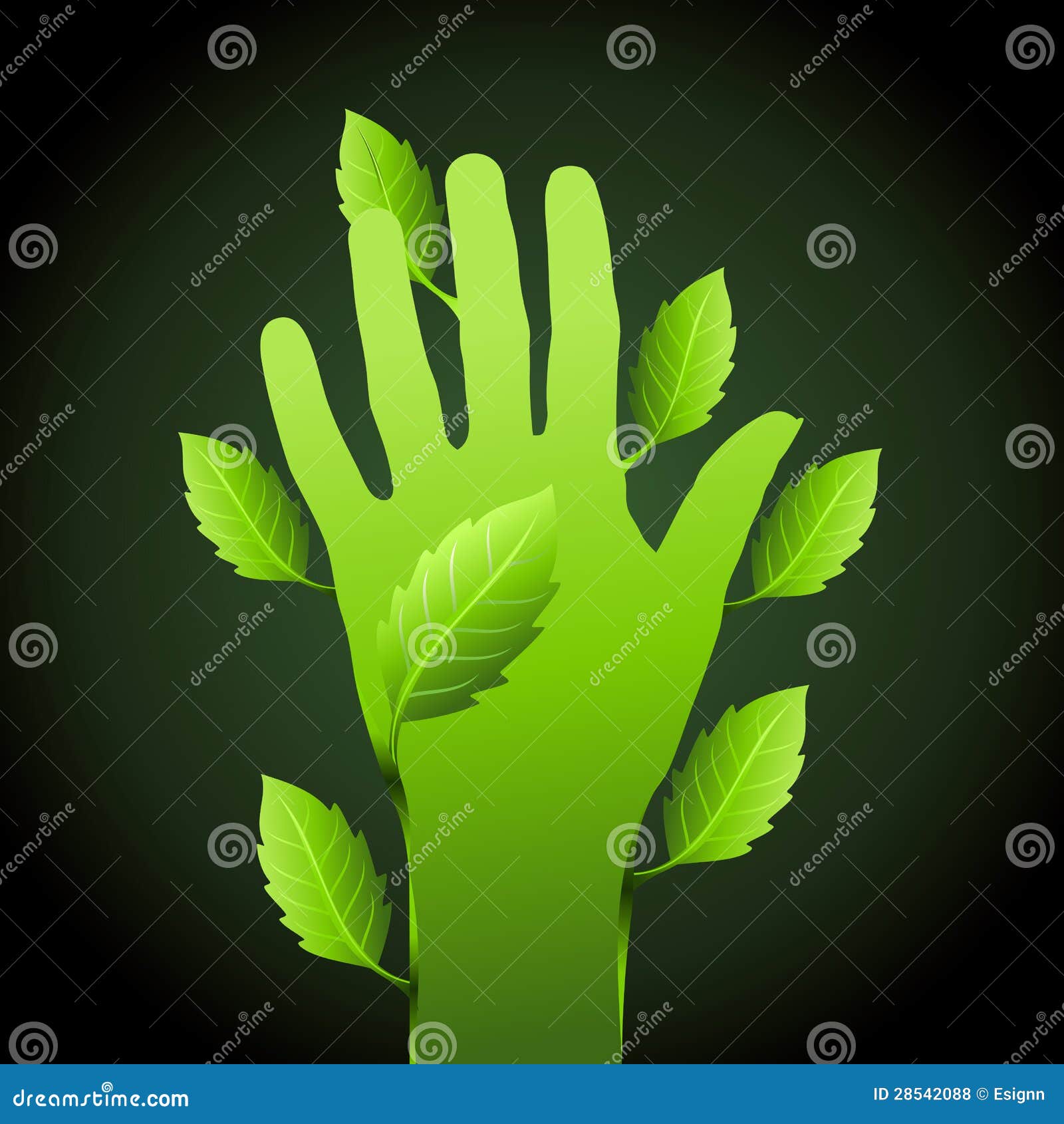 Save Greenery Concept with Hand Stock Vector - Illustration of health ...