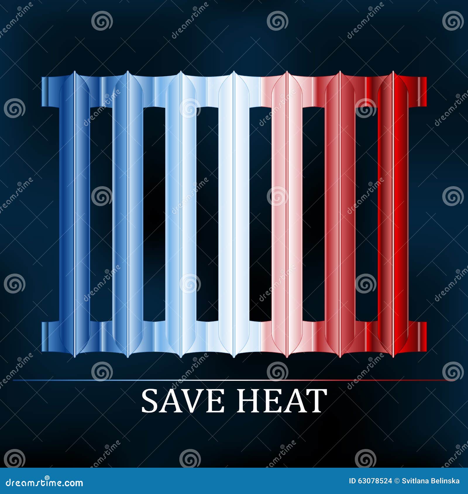 Save Heat Colored Radiator Illustration Stock Vector - Illustration of ...