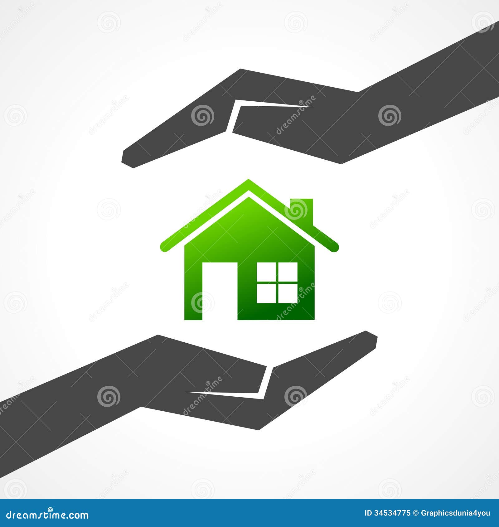 Save home concept stock vector. Illustration of green - 34534775