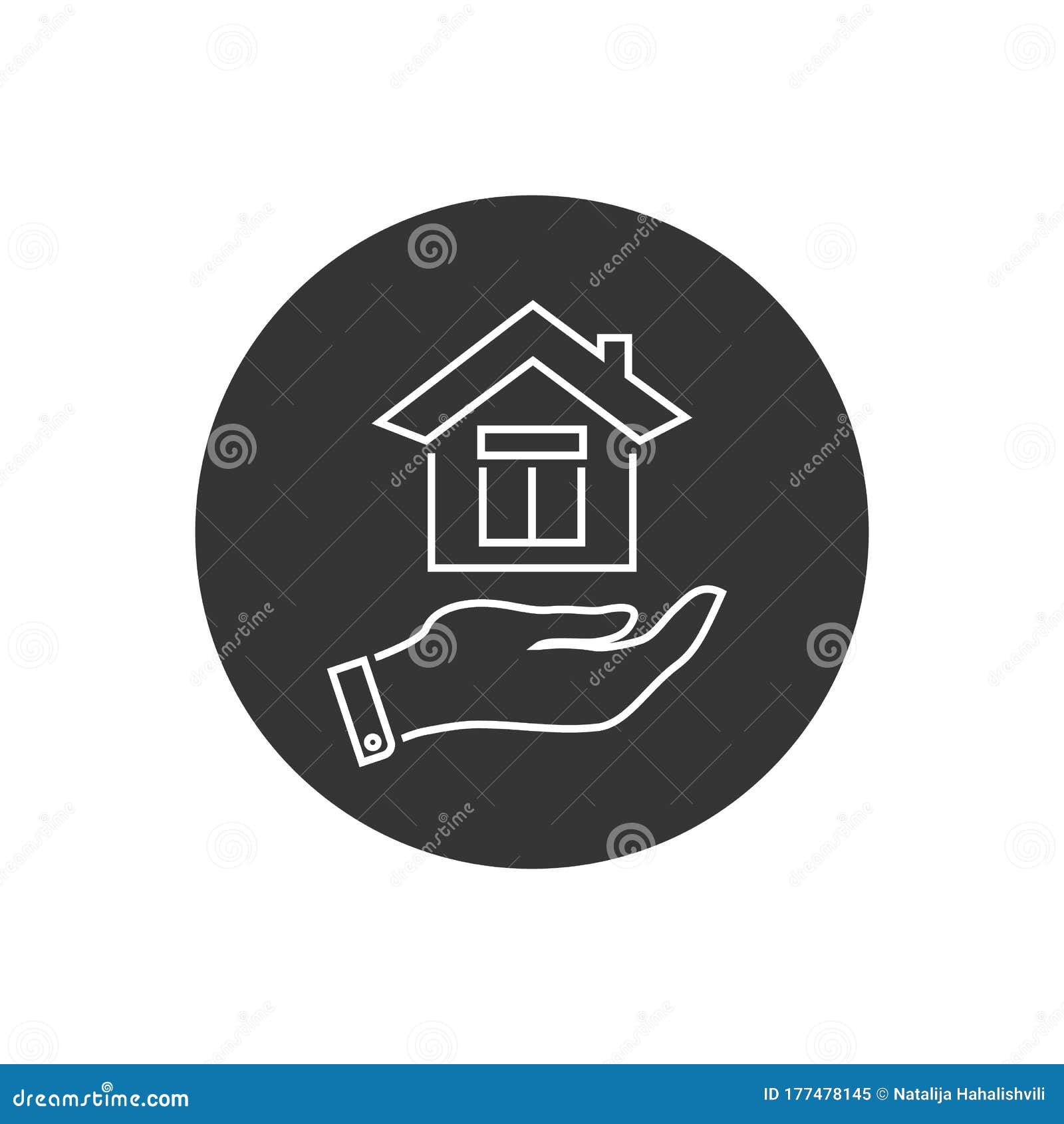 Save House Line Icon. Vector Illustration in Modern Flat Stock Vector ...