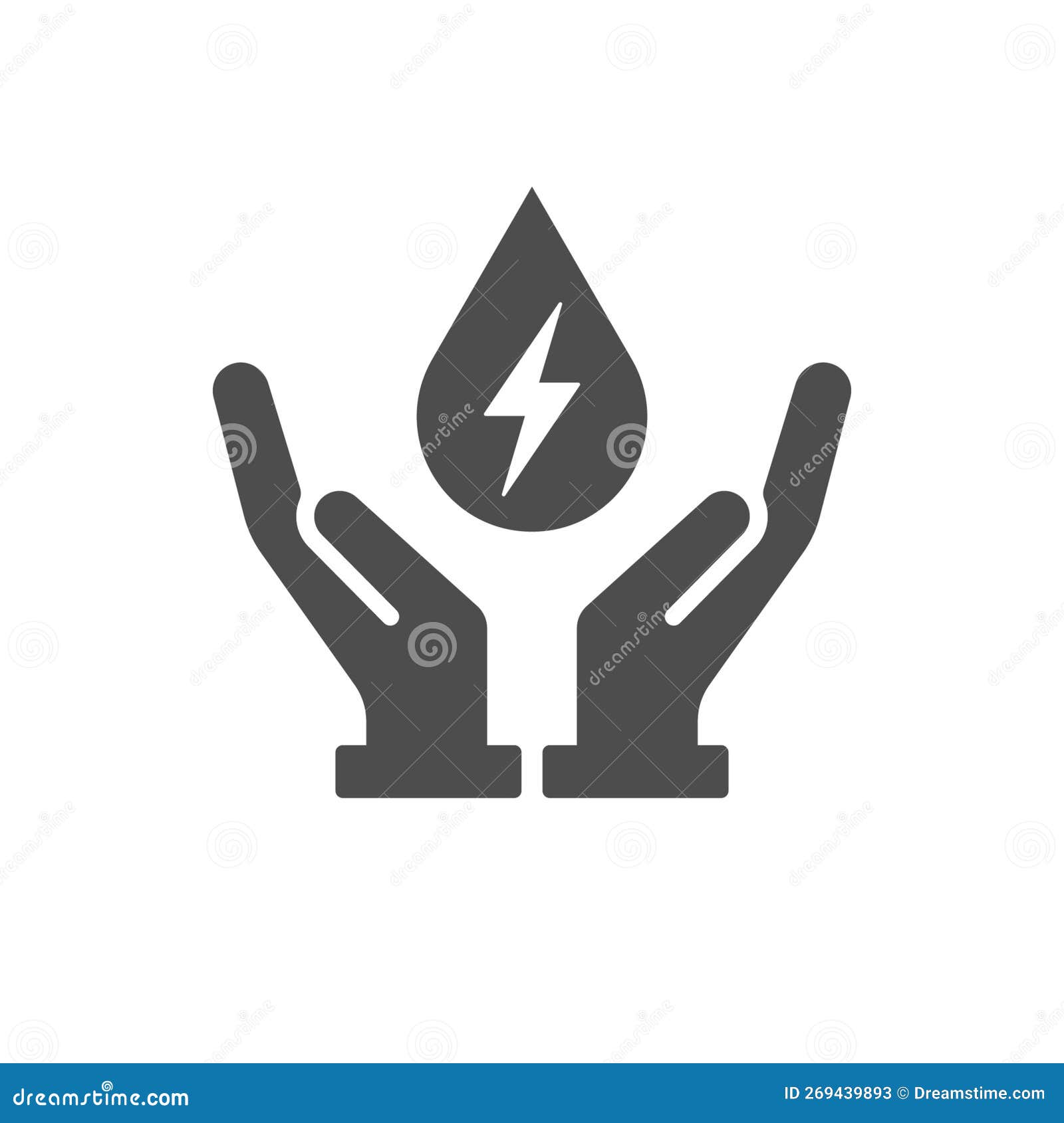 Save Hydro Energy in Hand Solid Icon. Ecology Concept Illustration ...