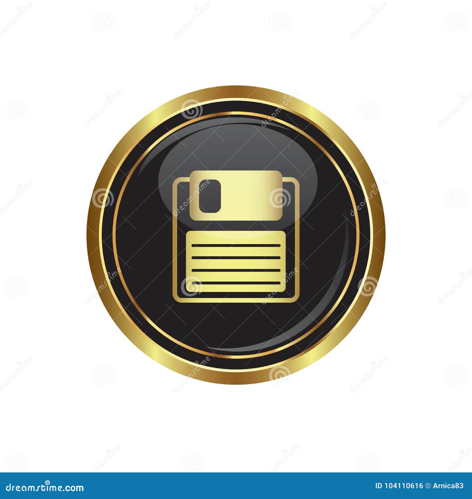 Save icon on the button stock vector. Illustration of banner - 104110616