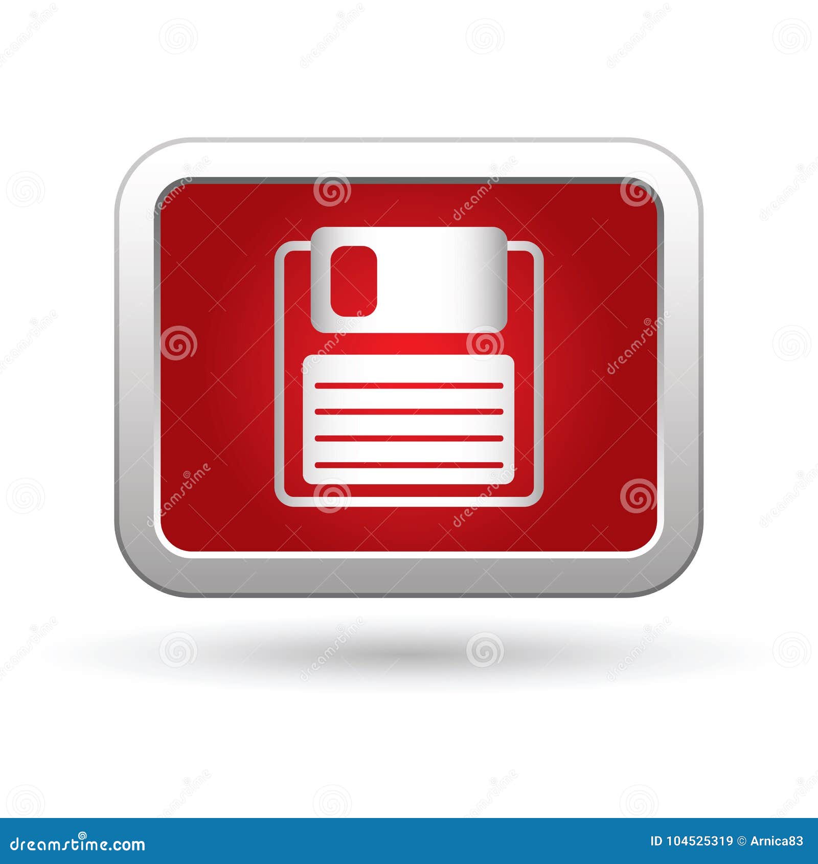 Save icon on the button stock vector. Illustration of floppy - 104525319
