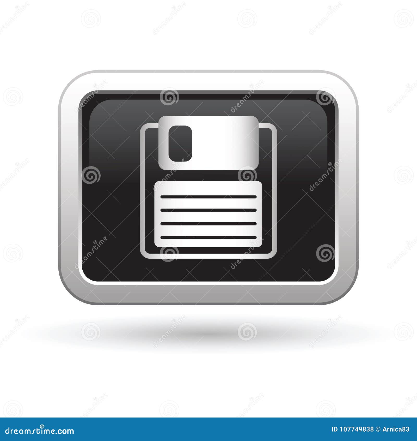 Save icon on the button stock vector. Illustration of message - 107749838