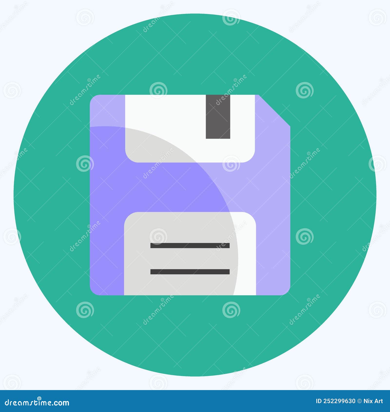 Save Icon in Trendy Flat Style Isolated on Soft Blue Background Stock ...