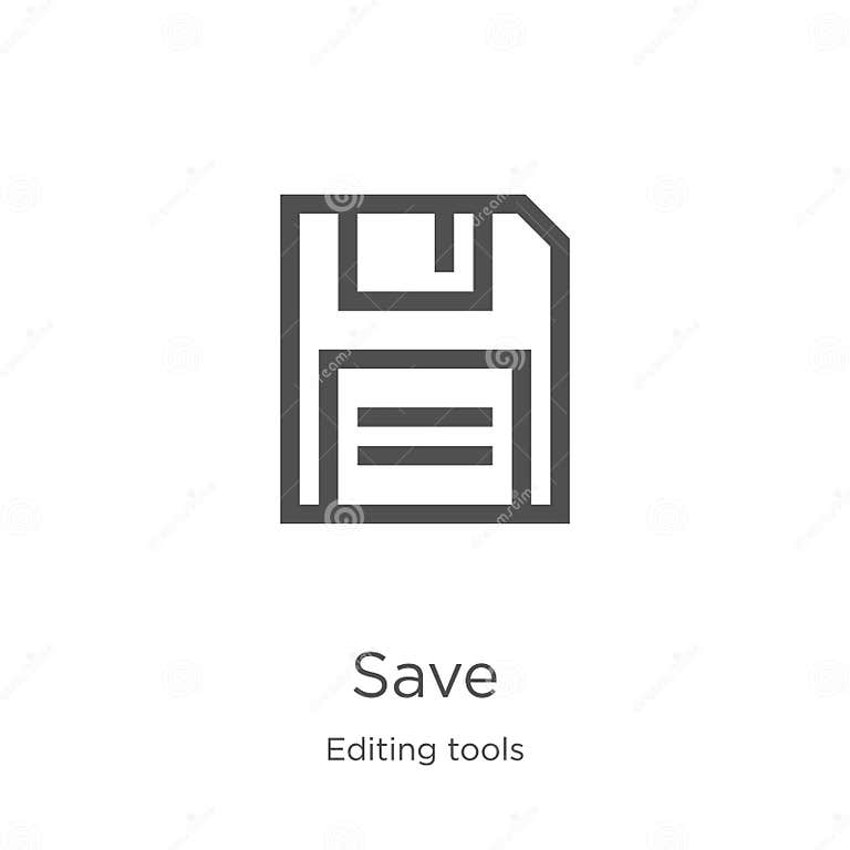 Save Icon Vector from Editing Tools Collection. Thin Line Save Outline ...