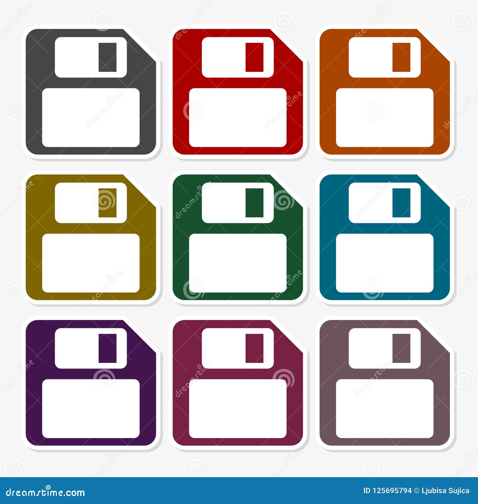 Save Icons set, disk icon stock vector. Illustration of object - 125695794