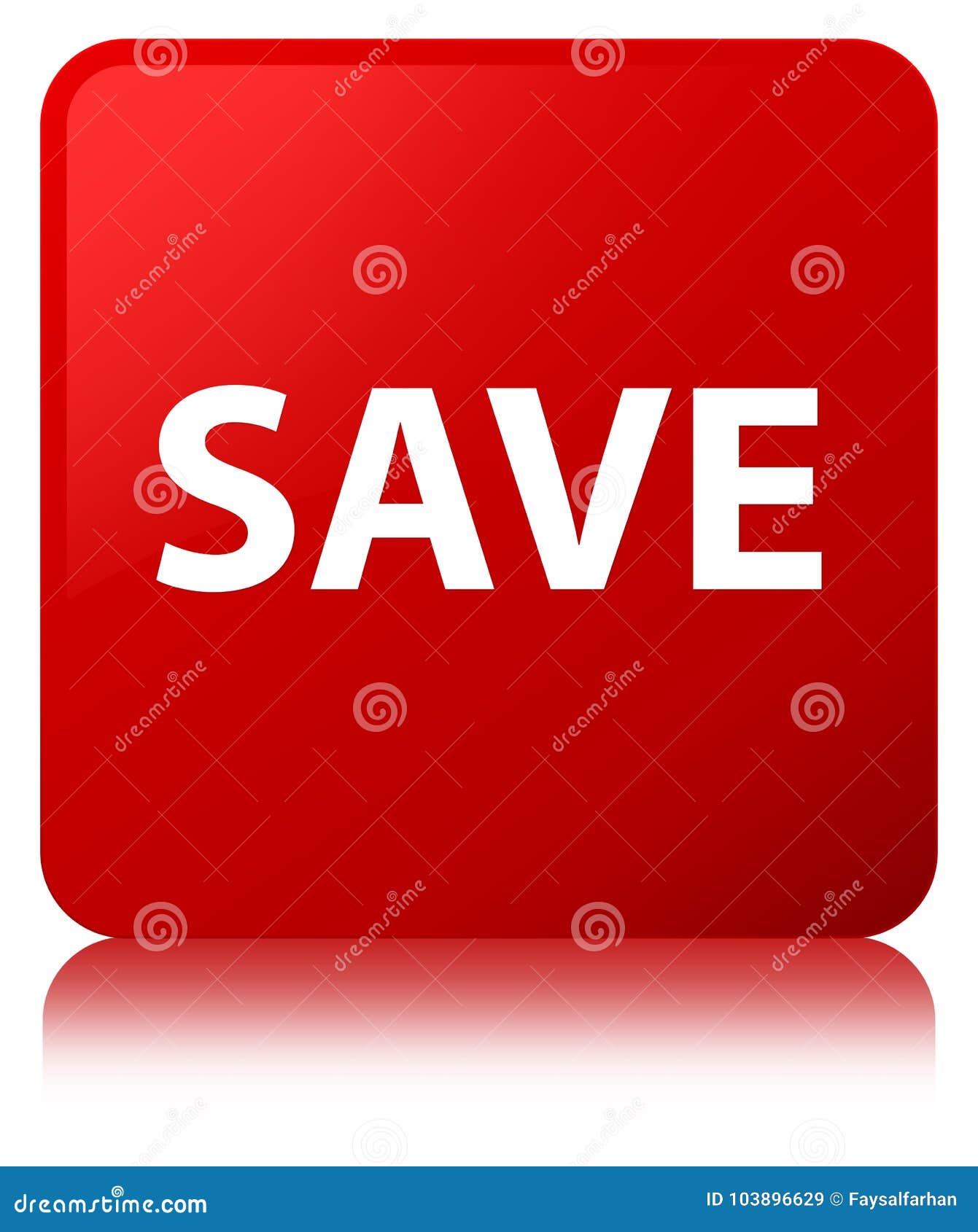 Save red square button stock illustration. Illustration of save - 103896629