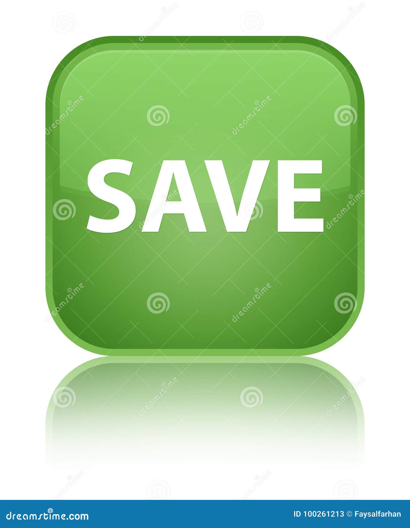 Save Special Soft Green Square Button Stock Illustration - Illustration ...