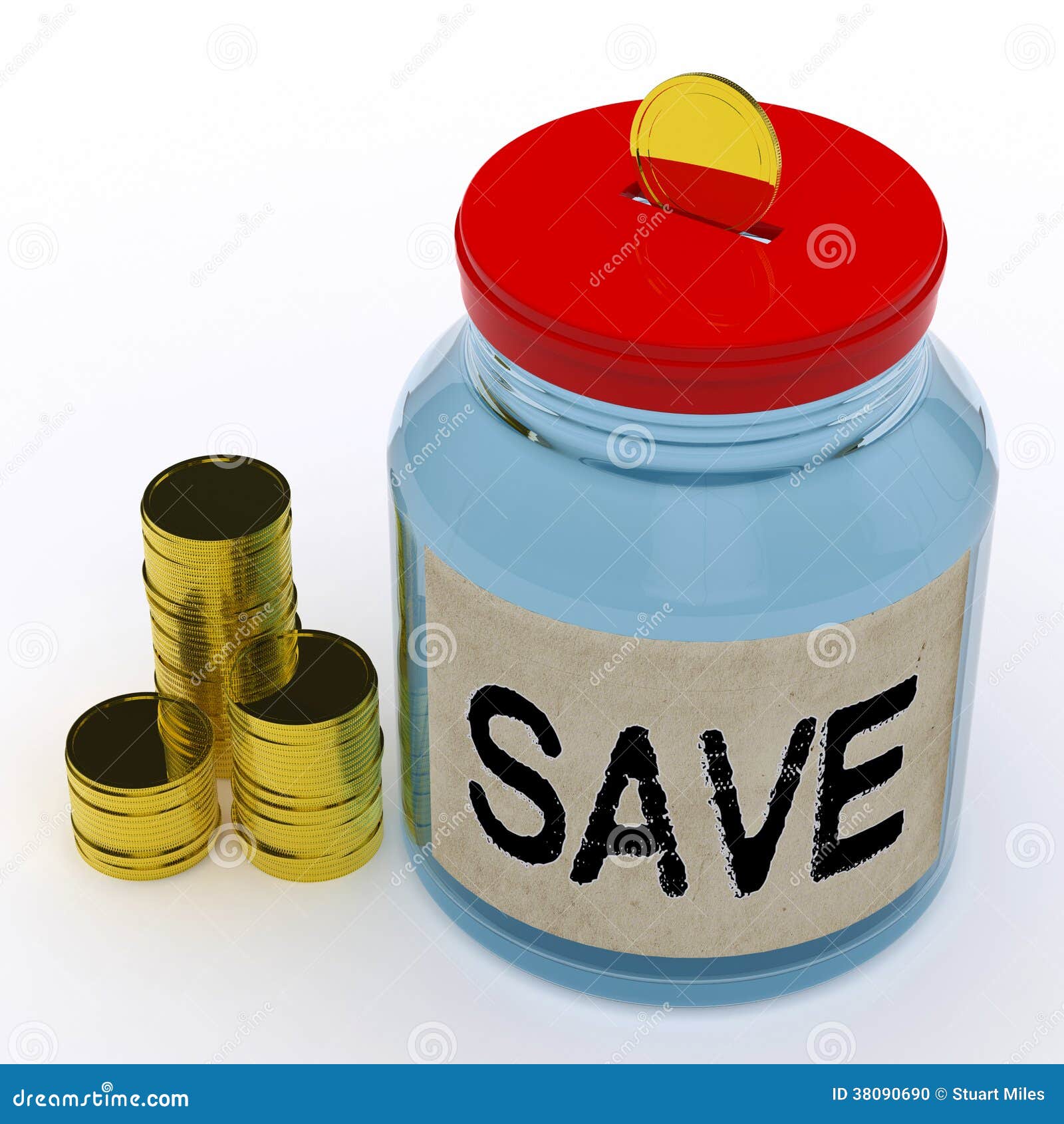 Save Jar Means Saving and Reserving Money Stock Illustration ...