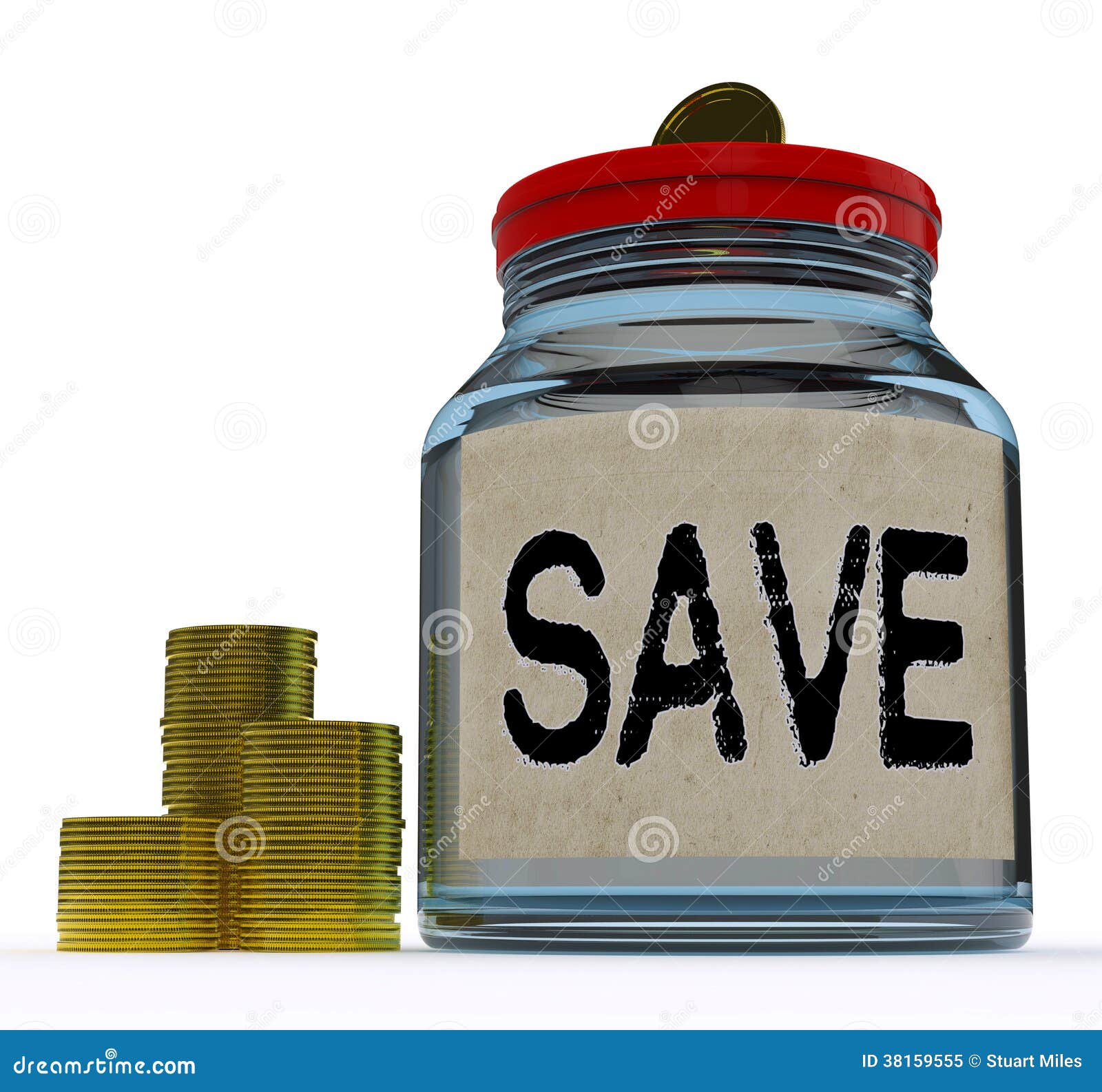 Save Jar Shows Save Or Set Aside Money And Finances Royalty-Free Stock ...