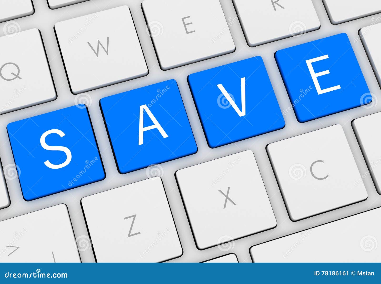 Save Keyboard Concept 3d Illustration Stock Illustration - Illustration ...