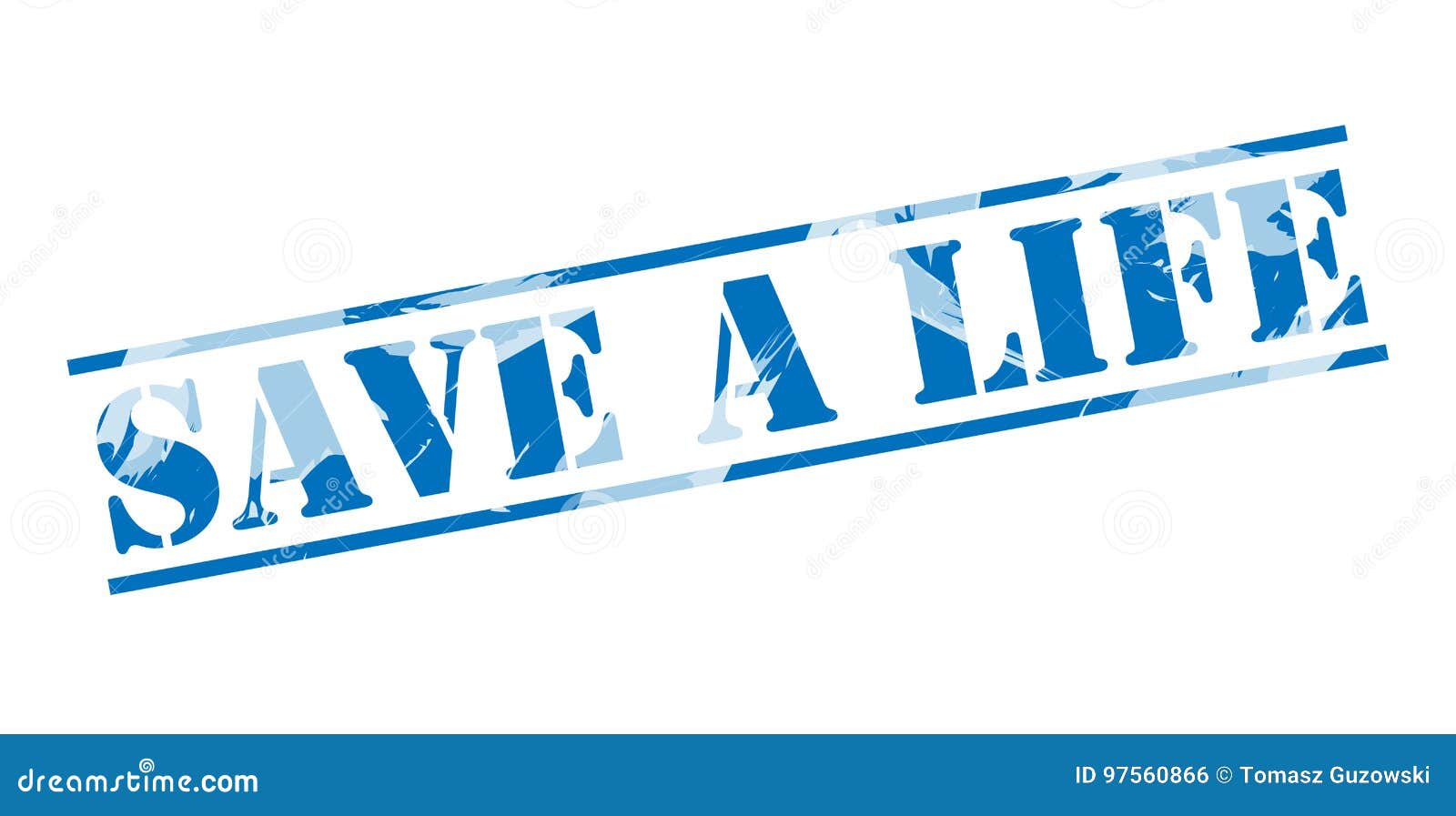 Save a life blue stamp stock illustration. Illustration of save - 97560866