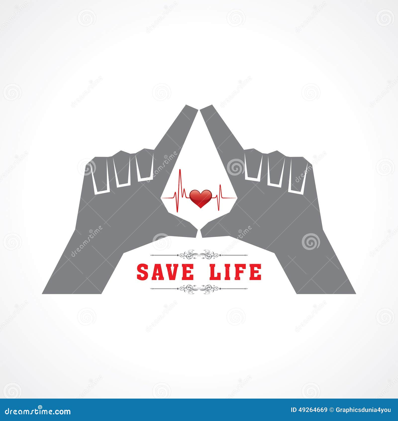 Save life concept stock vector. Illustration of symbol - 49264669