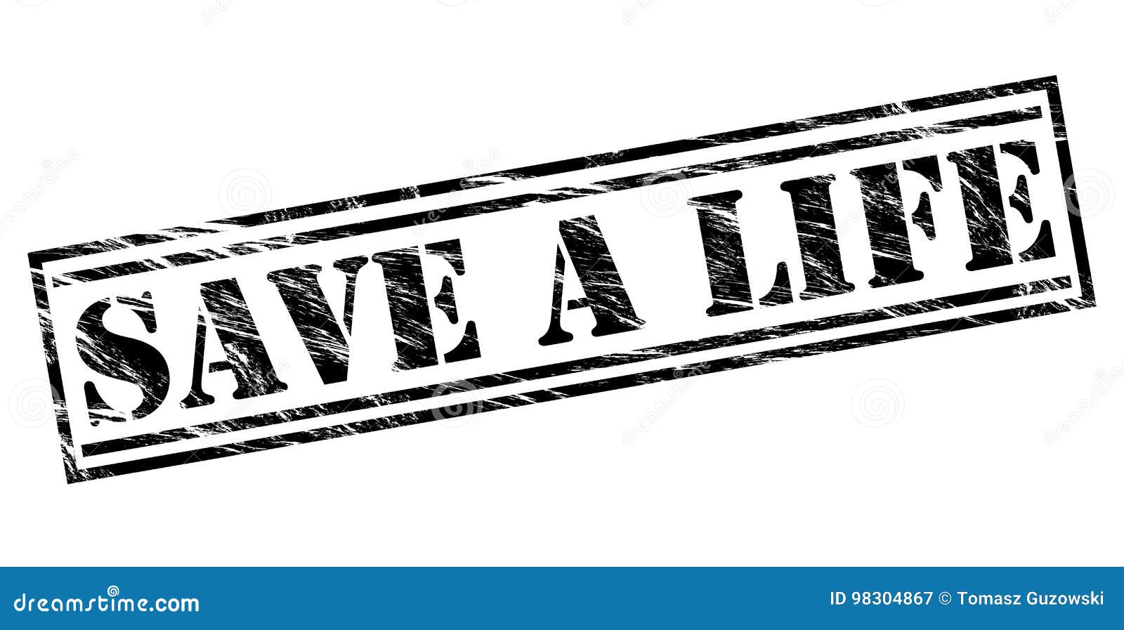Save a life black stamp stock illustration. Illustration of label ...