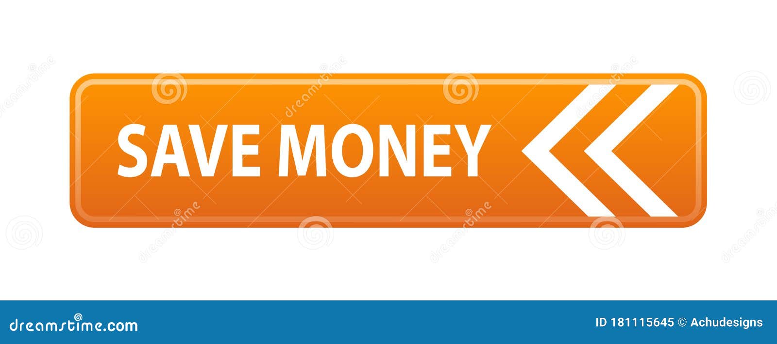 Save money button stock vector. Illustration of dollars - 181115645