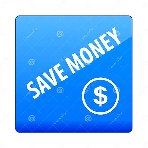 Save money button stock vector. Illustration of design - 181306481