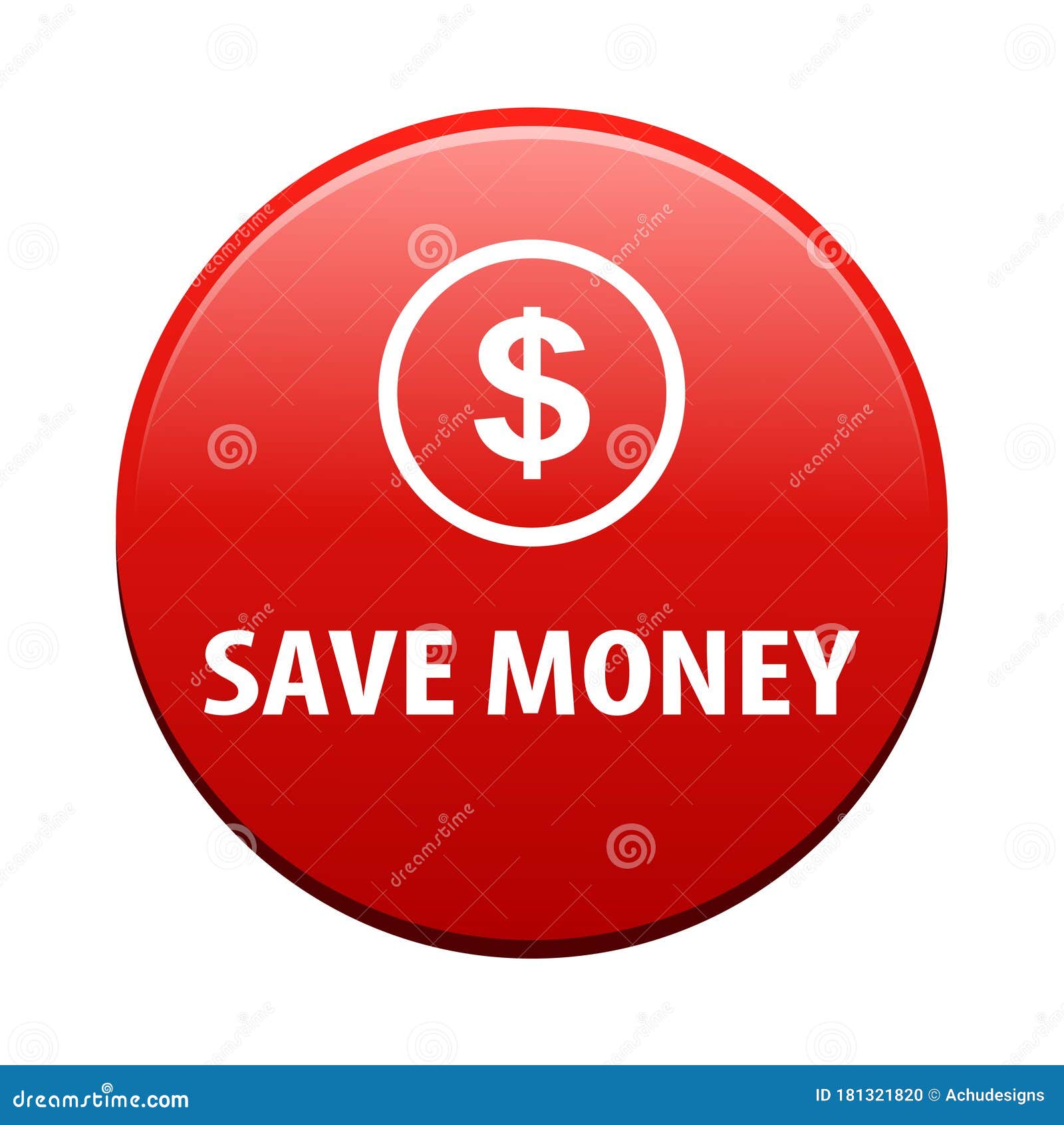Save money button stock vector. Illustration of currency - 181321820