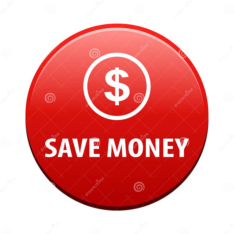 Save money button stock vector. Illustration of currency - 181321820
