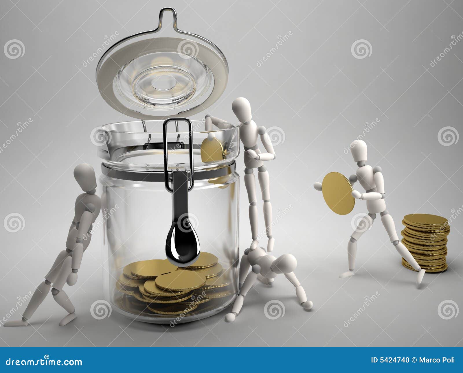 Save Money For Investment Concept,cartoon Businessman With Money In His ...