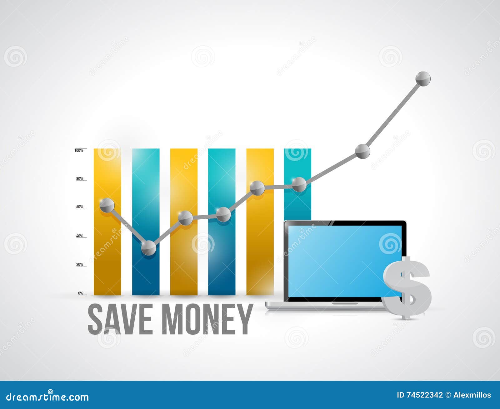 Save Money Business Graph and Computer Stock Photo - Image of input ...