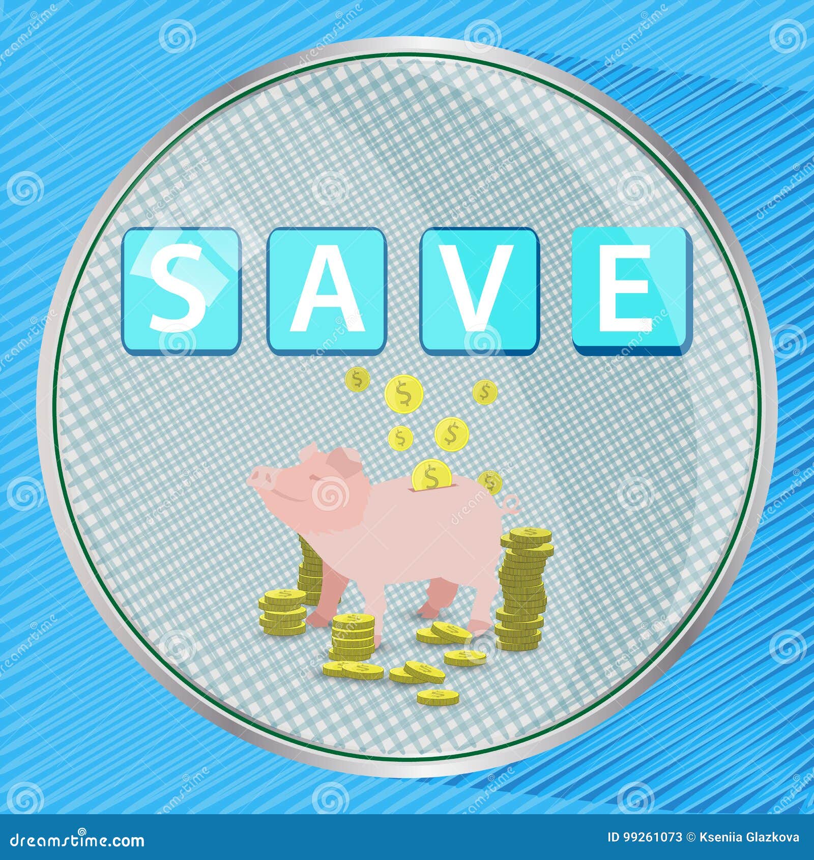 Save Money Button Concept. Illustration Stock Illustration ...