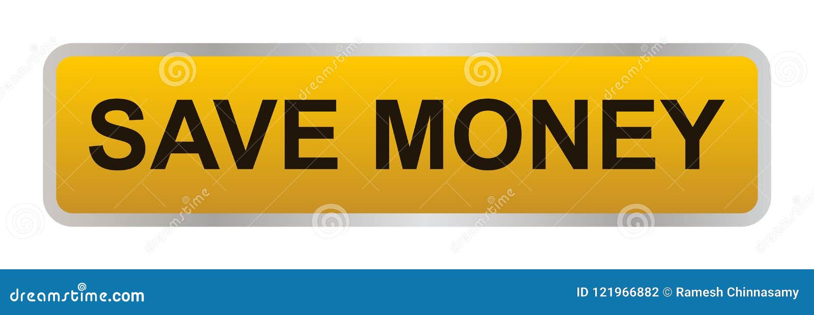 Save money button stock vector. Illustration of gold - 121966882