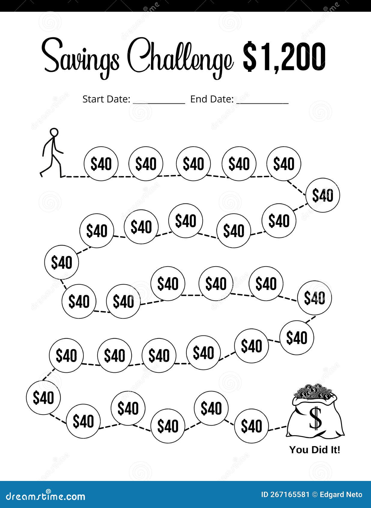 Save Money Challenge, Save 1200 in 30 Days, Monthly Budget Tracker ...